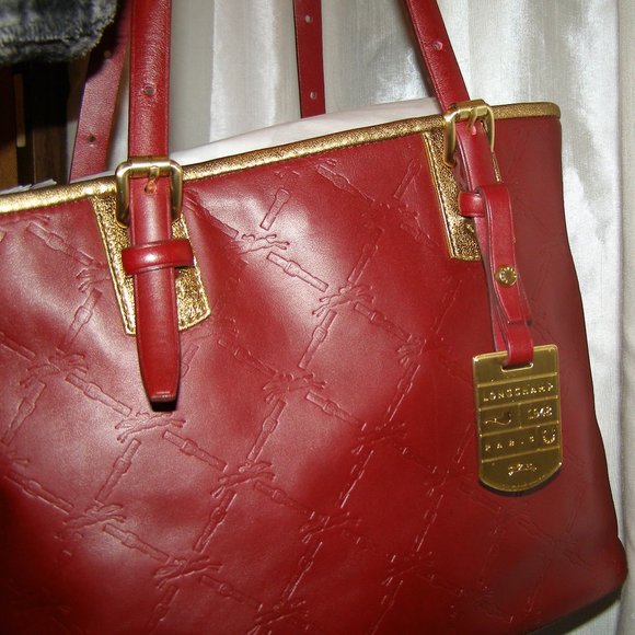 Longchamp | Bags | Euc Longchamp Lm Cuir Medium Leather Tote Red | Poshmark